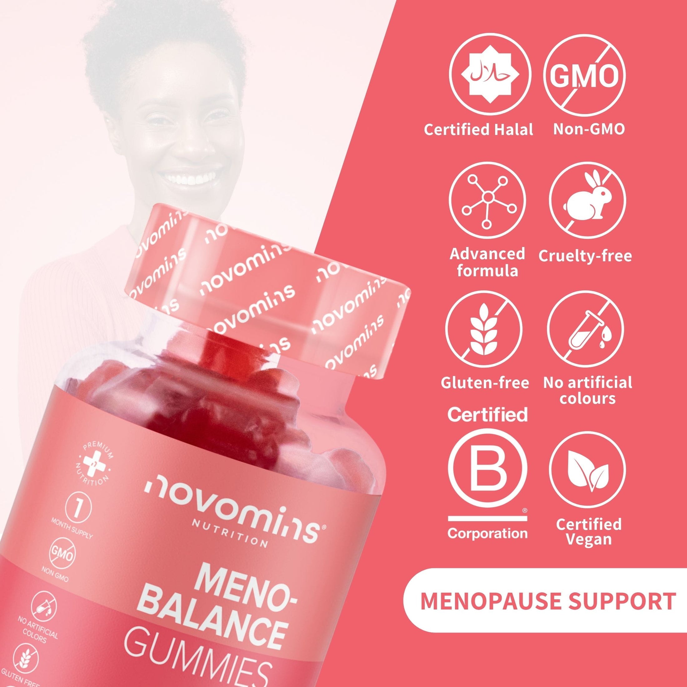 Buy Novomins Meno-Balance Gummies Online | Novomins Nutrition