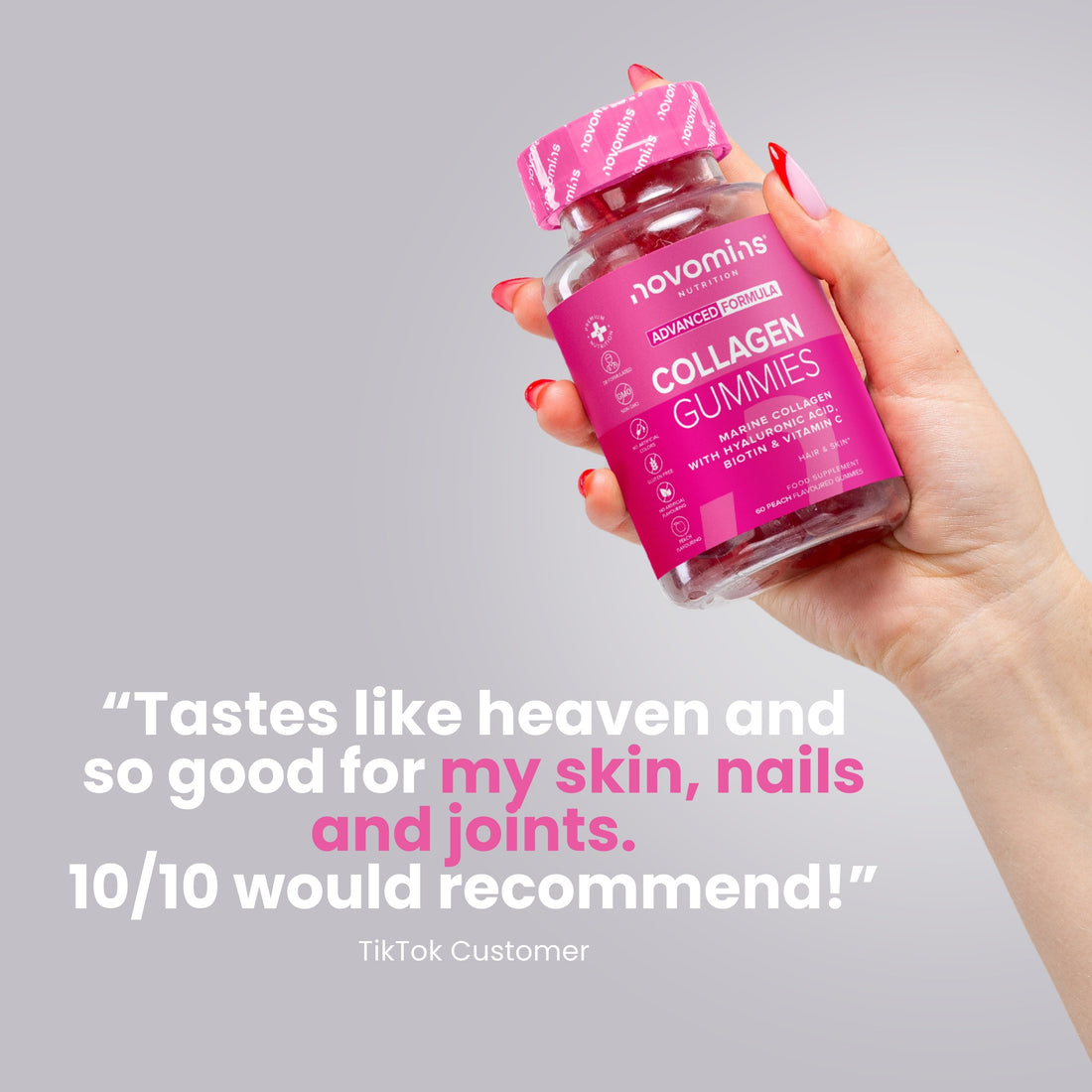 Collagen Gummies | Collagen Skin Supplement | 60 Gummies – Novomins ...