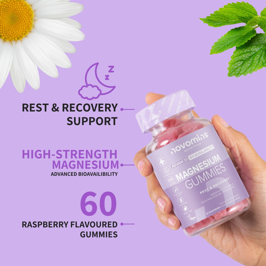 Magnesium Gummies | Essential Mineral Supplement | 60 Gummies ...
