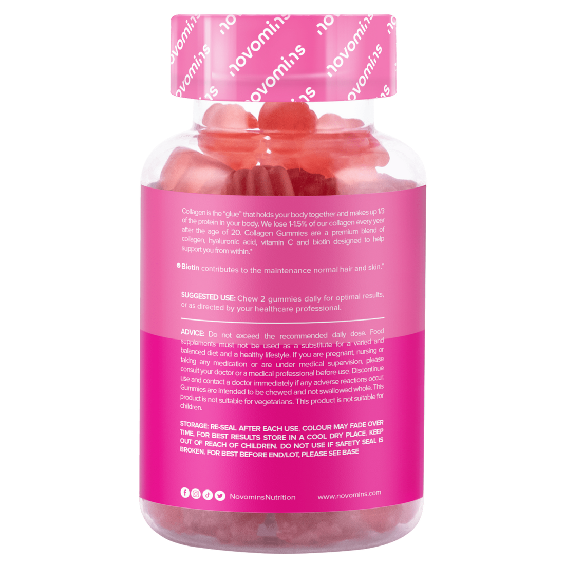 Collagen Gummies | Collagen Skin Supplement | 60 Gummies – Novomins ...