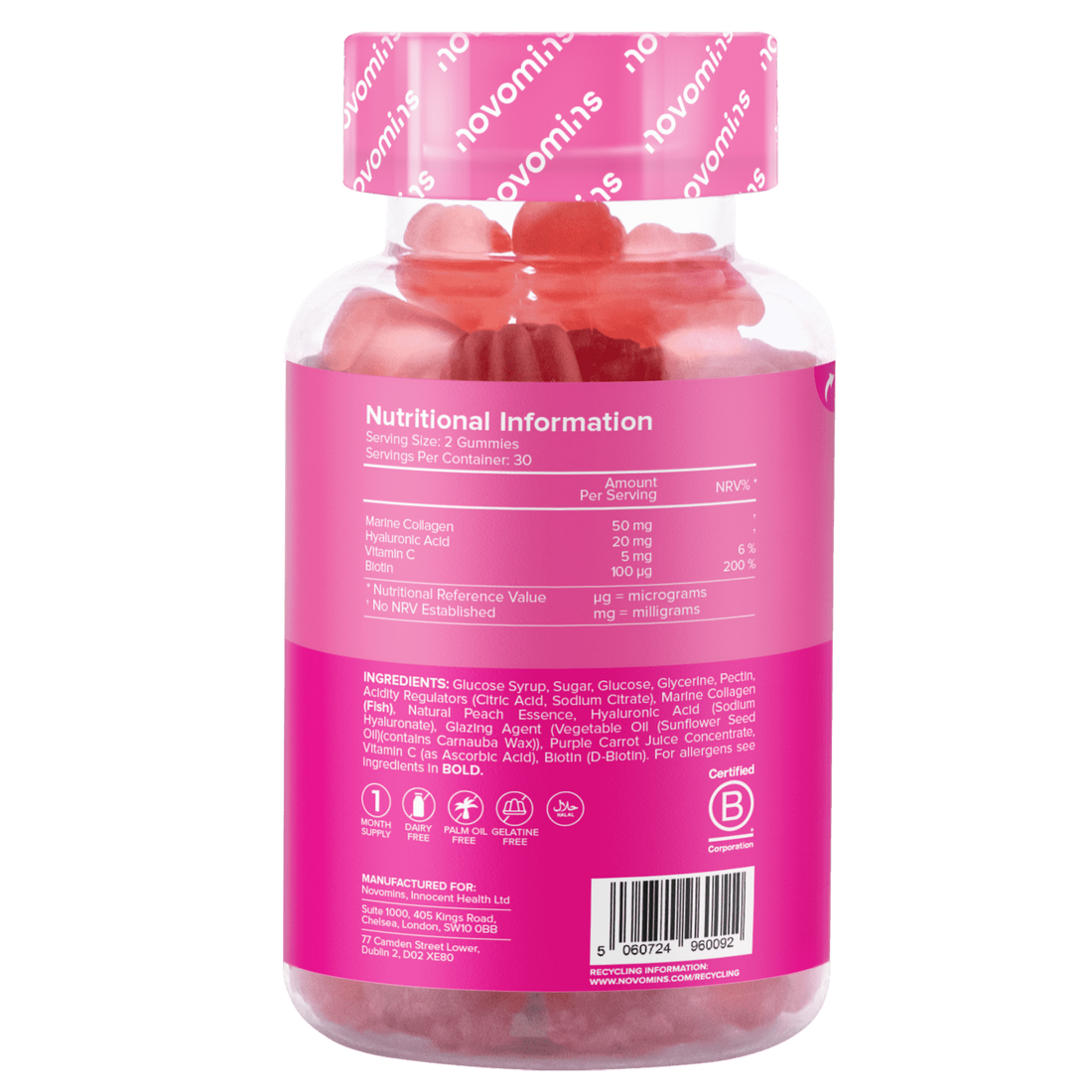 Collagen Gummies | Collagen Skin Supplement | 60 Gummies – Novomins ...