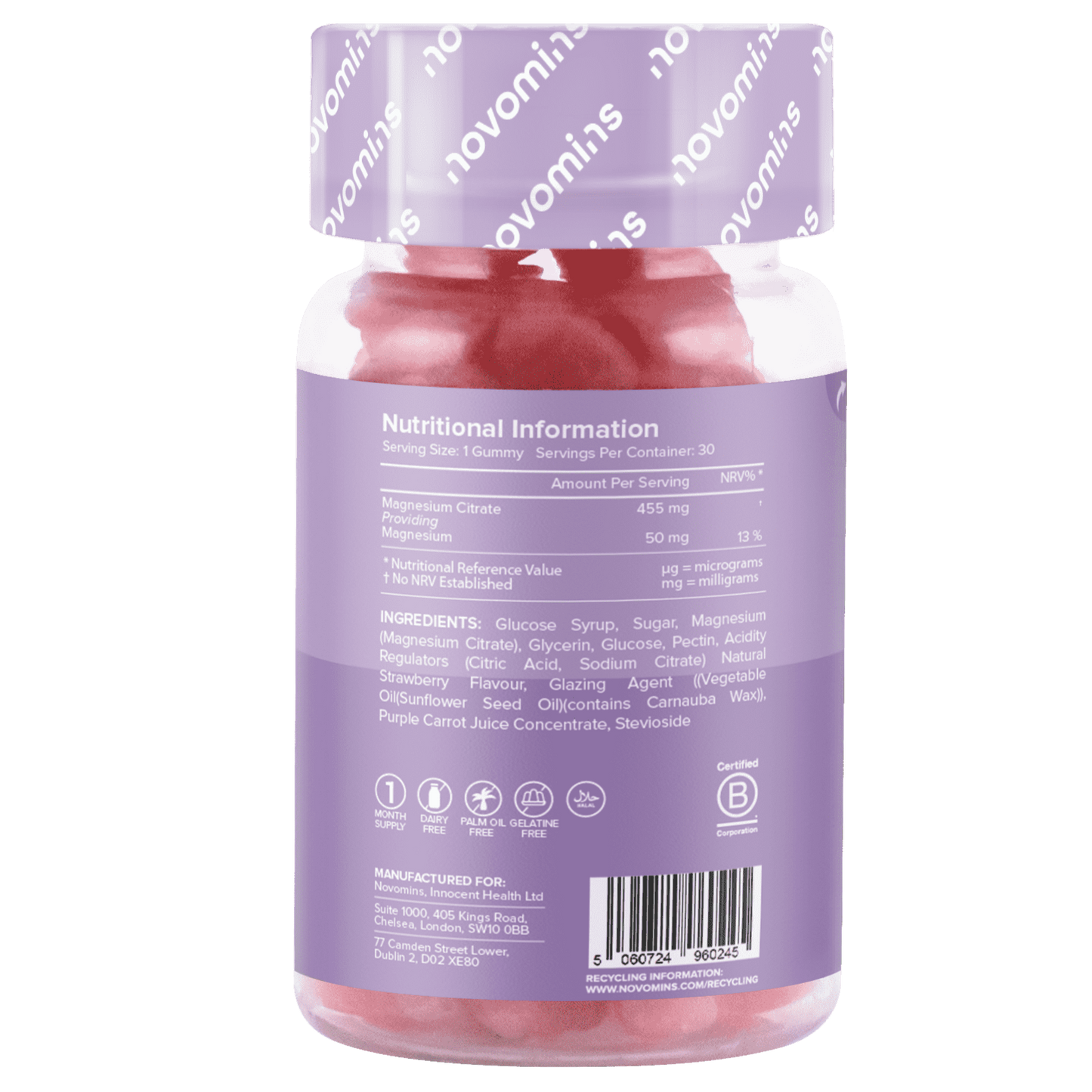 Kids Magnesium Gummies | Vegan Certified | 1 Month Supply – Novomins ...